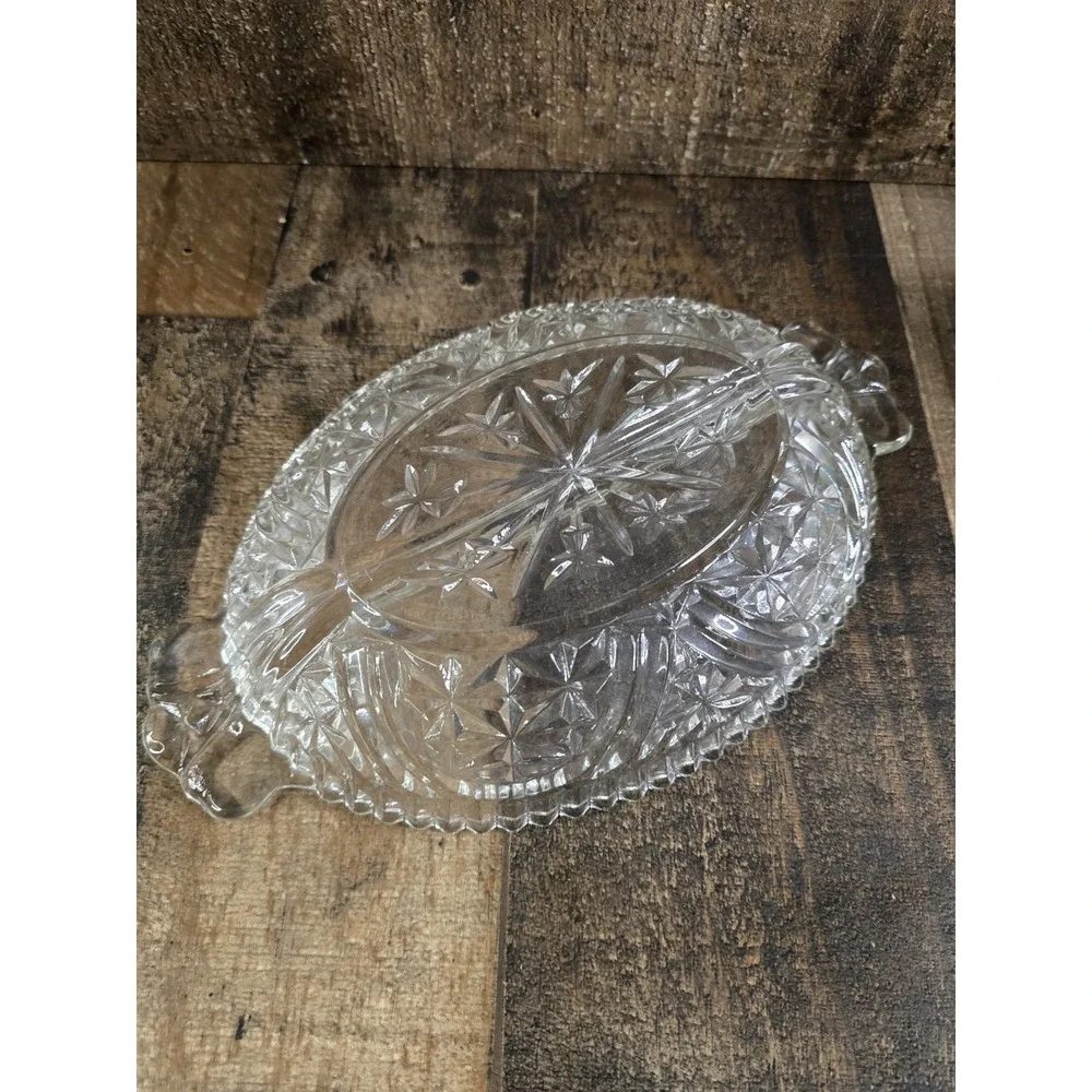 Anchor Hocking | Dining | Vtg 95s Clear Pressed Glass Divided Relish ...
